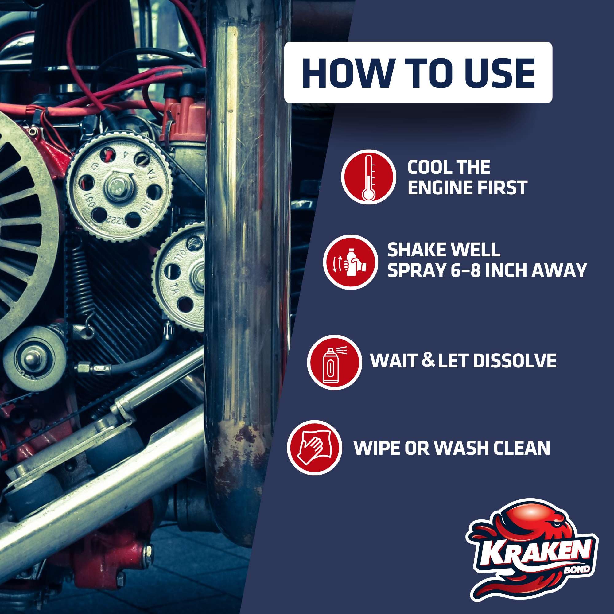 Mua KRAKEN BOND Engine Cleaner Spray - (2x12.3 fl. Oz) Degreaser for ...