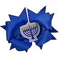 Amazon.com : Jewish Holiday Hanukah Girls 4.5 Inch Grosgrain Hair Bow ...