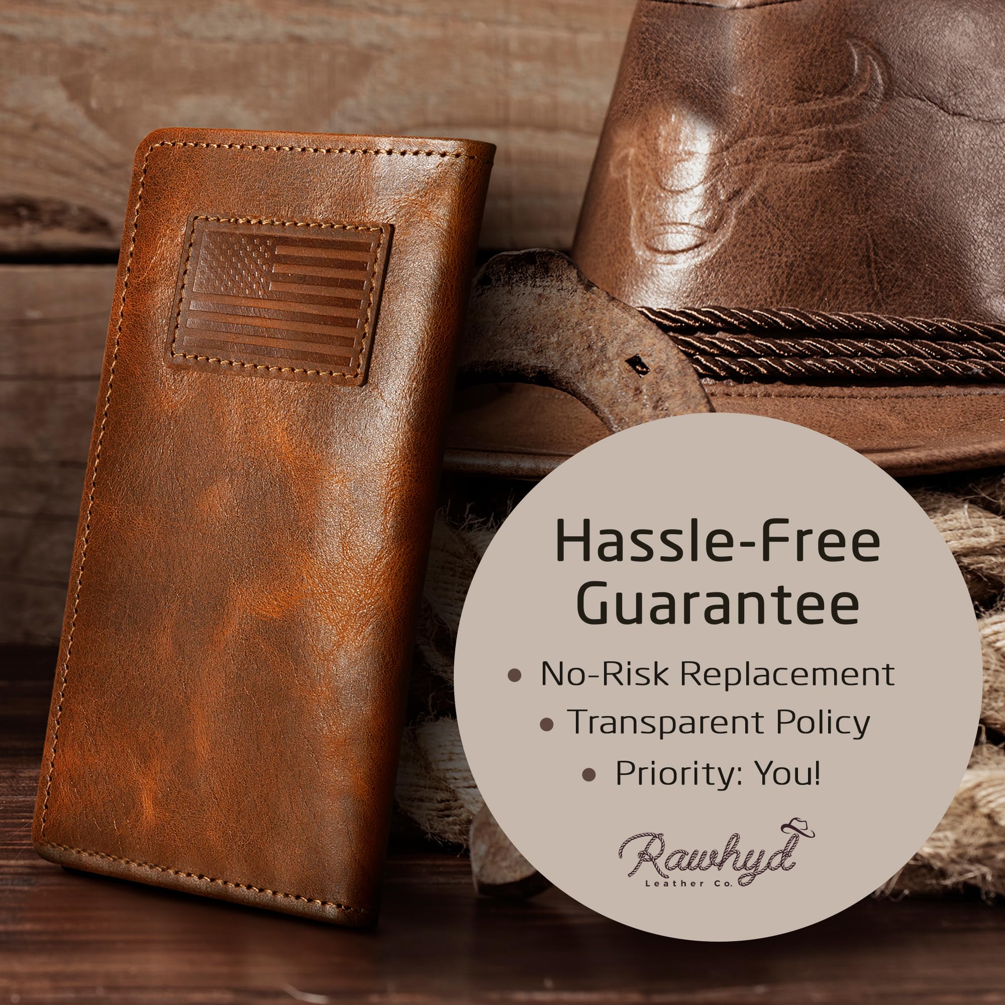 Mua Leather American Flag Wallet for Men – Full-Grain Leather Flag ...