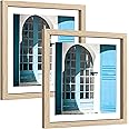 Amazon.com - eletecpro 12x12 Floating Picture Frames Set of 2, Clear Double Glass Picture Frames ...