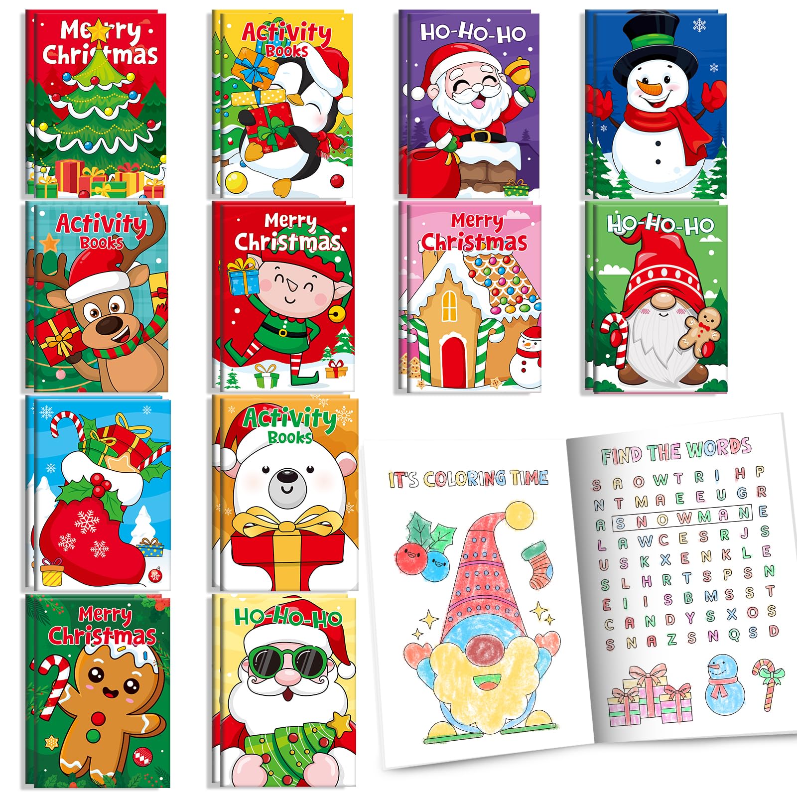 BenLouis Christmas Mini Coloring Activity Books for Kids Christmas ...