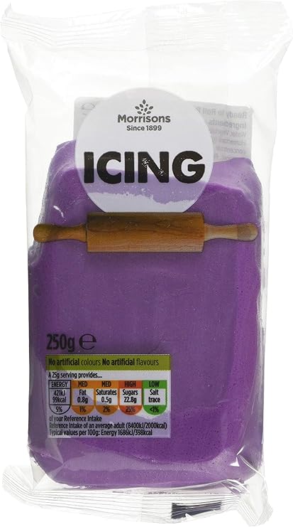Morrisons Purple Ready to Roll Icing, 250 g, Pack of 8: Amazon.co.uk ...