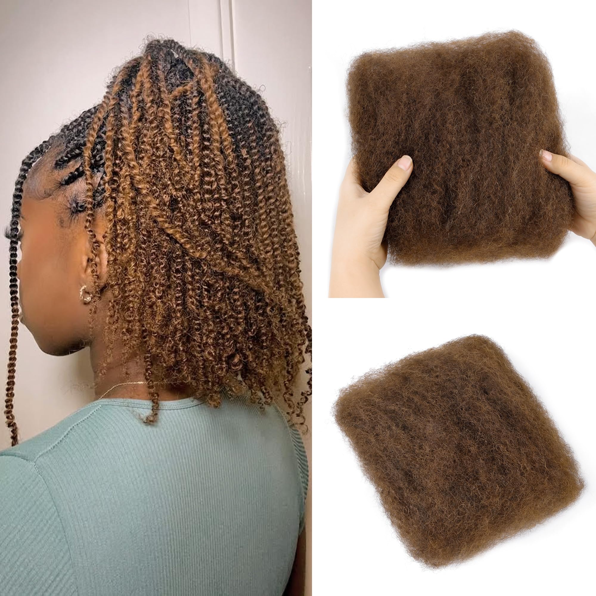 Afro Kinkys Bulk Human Hair -100% Real Human Hair for Mini Twist ...