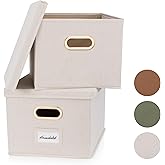 Amazon.com: ZICOTO Decorative File Organizer Box Set of 2 - Collapsible ...