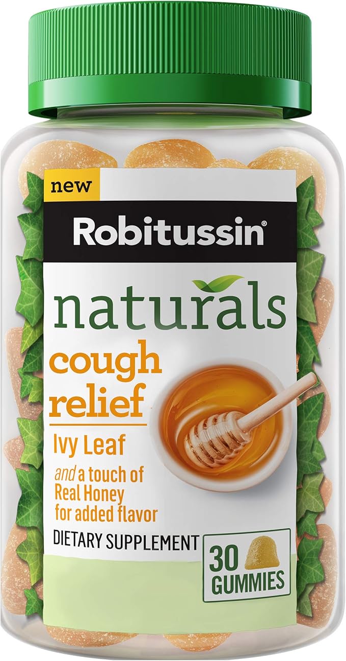 Amazon.com: Robitussin Naturals Cough Relief Ivy Leaf Gummies 30ct ...