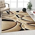Amazon.com: Persian Area Rugs 2305 Beige Modern Abstract Area Rug / 4 x ...