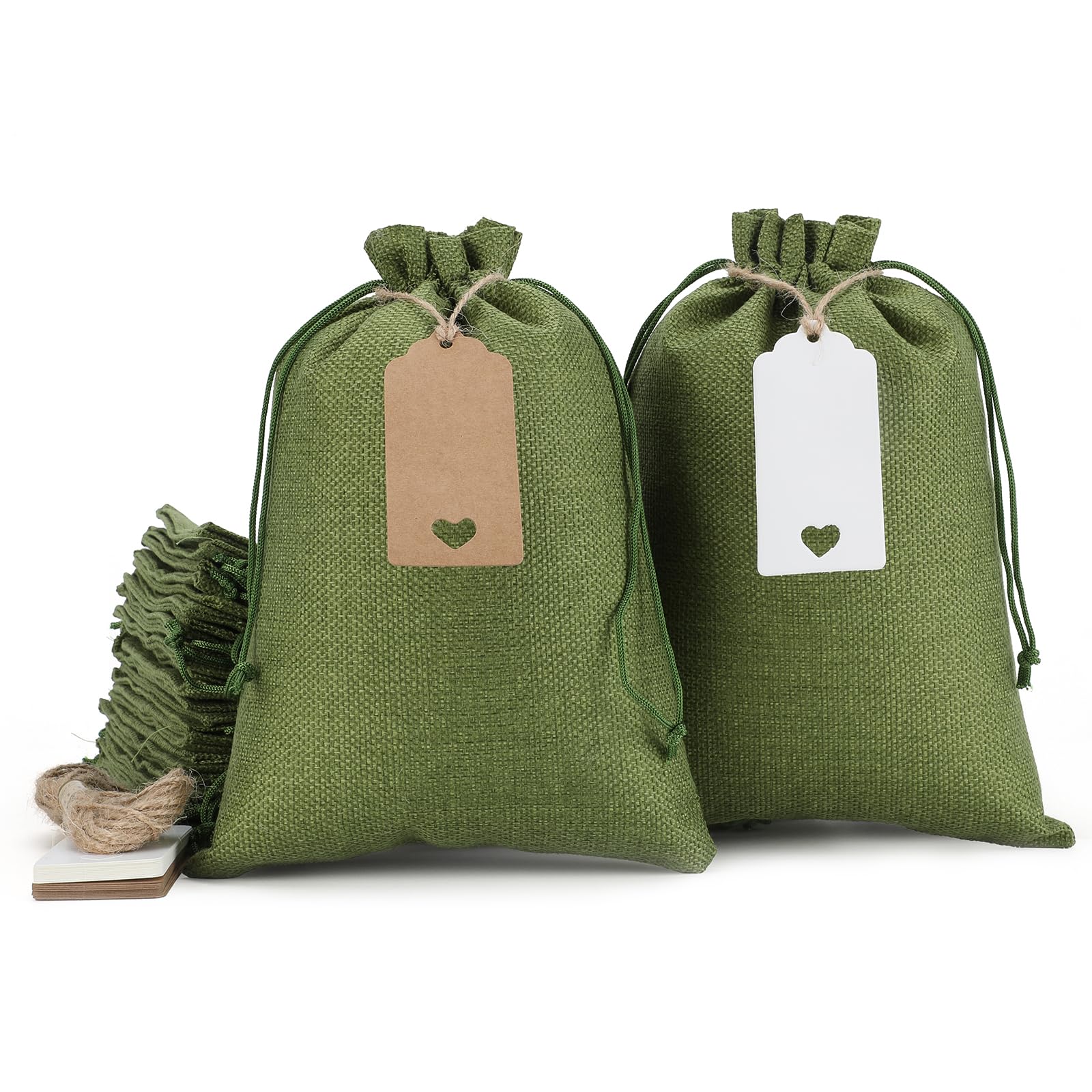 Tapleap Burlap Gift Bags with Drawstring, 7x10 inches Favor Sacks with ...