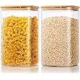 Amazon.com: Extra Large Square Glass Flour & Sugar Storage Containers ...