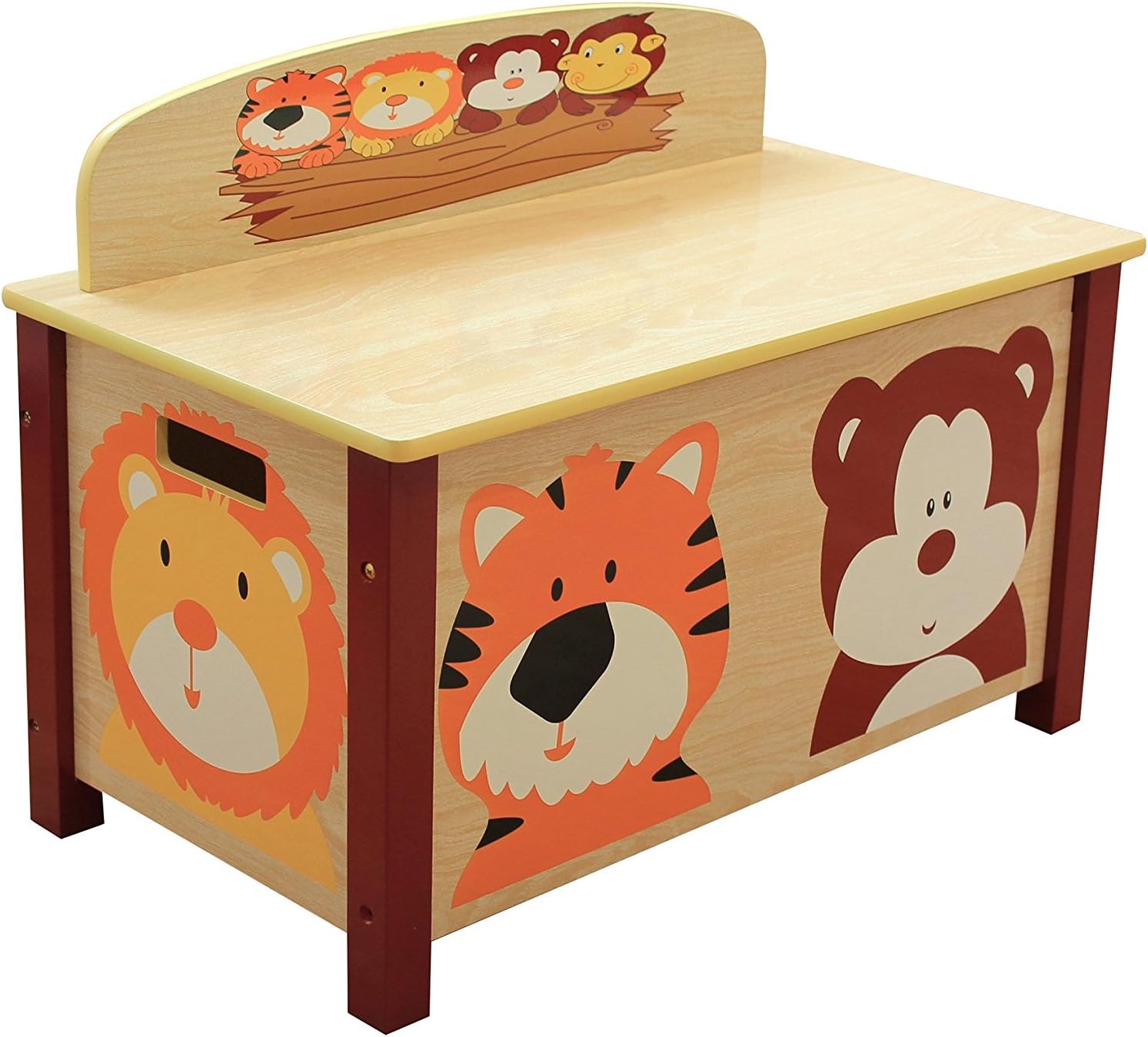 Liberty House Toys Wooden Jungle Big Toy Box, MDF, Multi-Colour, 49.5cm ...