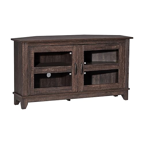 ROCKPOINT Modern Farmhouse 44inch Corner Universal TV Stand Living Room ...