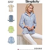 Amazon.com: Simplicity 8053 Women's Button Up Blouse and Shirt Sewing ...