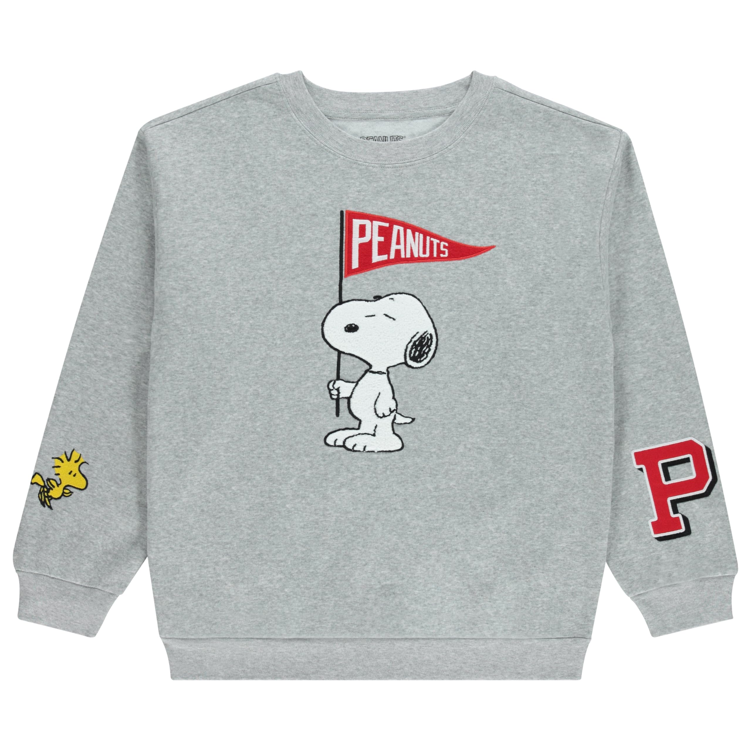 Peanuts Ladies Snoopy Fashion Sweatshirt Crewneck with Chenille Patch ...