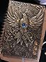 Vintage 3D Phoenix Embossed Leather Writing Journal Notebook with Gold ...