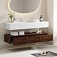 Amazon.com: DWVO 60 Inch Floating Vanity Bathroom Wall Mounted Bathroom ...