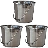 Amazon.com: SSB237SET Medium Stainless Steel Bucket Set – 3Piece: Home ...