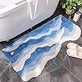 Amazon.com: Tinideya Blue Ocean Rug 47 x 24 Inch Tufted Wave Cute Bath ...