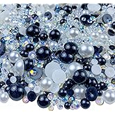 Amazon.com: 30g Half Pearl Rhinestones for Crafts Mixed Size 3mm-10mm ...