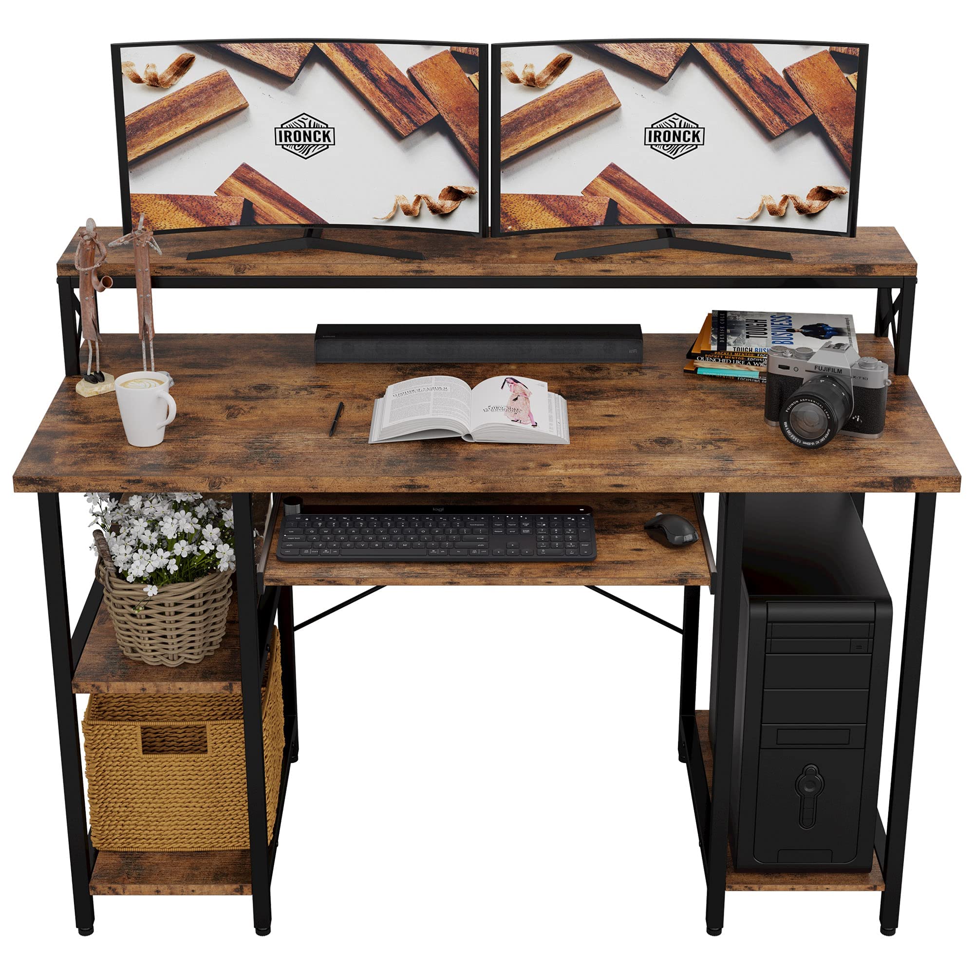 Mua IRONCK Computer Desk 47", Home Office PC Desk with Keyboard Tray ...