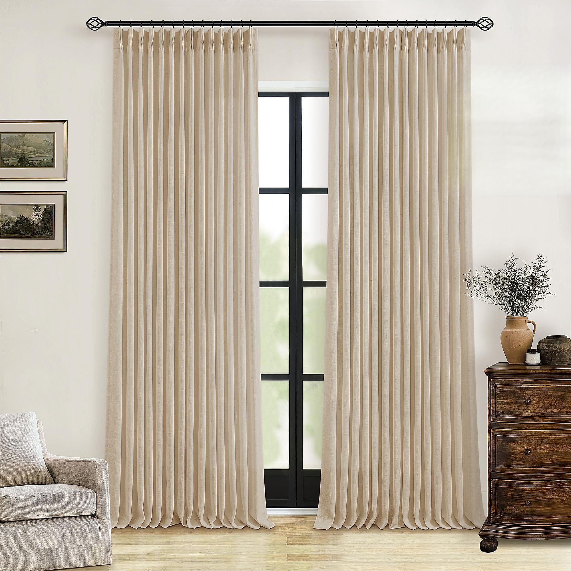 Plastic Curtains 84 Inches Long for Bedroom Boho Farmhouse Flax Linen ...