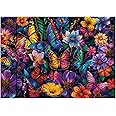 Amazon.com: Flower Butterfly Puzzle for Adults 1000 Pieces, Spring ...