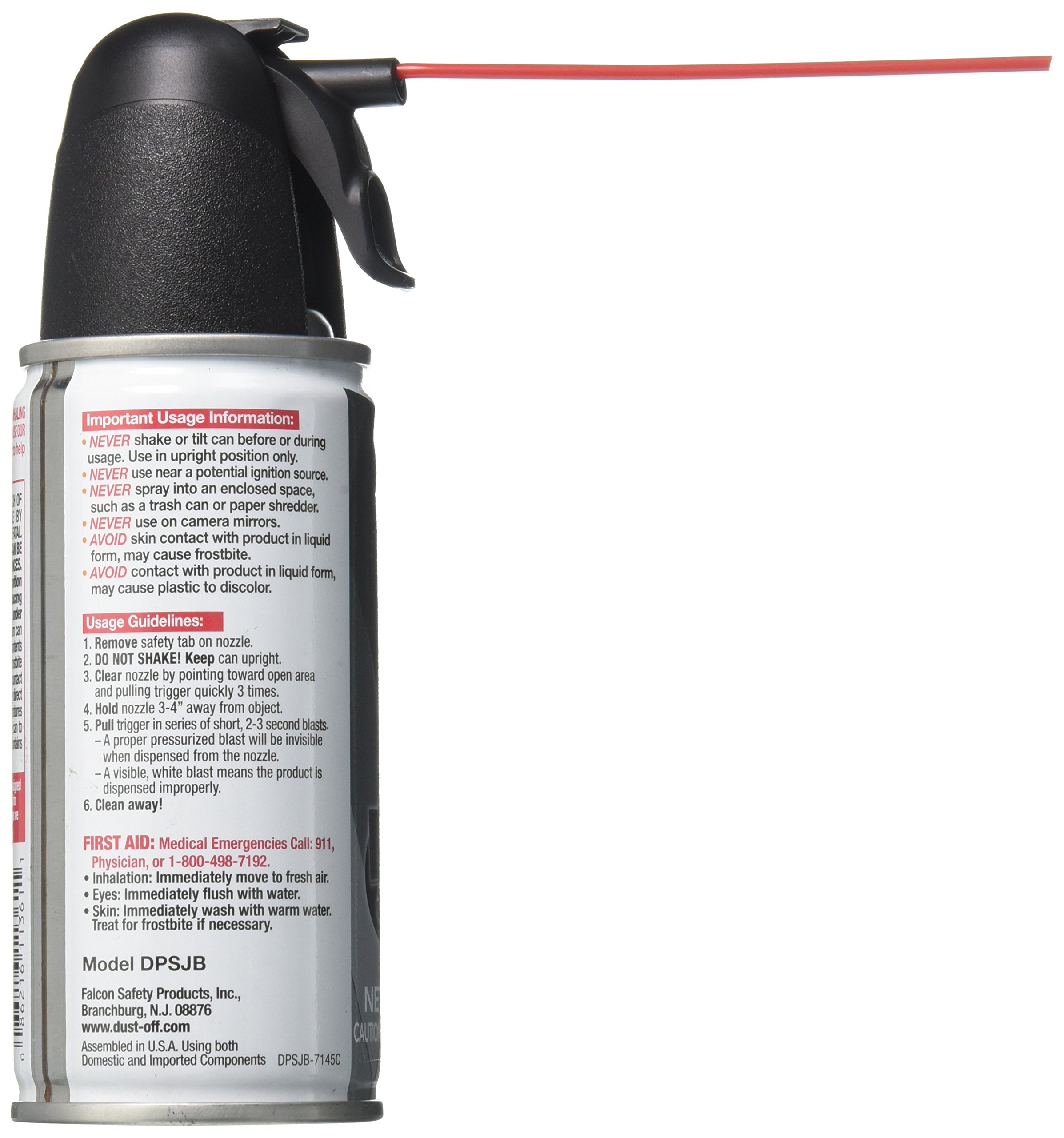 Falcon Dust, Off Compressed Gas (152a) Disposable Cleaning Duster, 1 ...