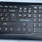 TeckNet Wireless Keyboard and Mouse Set 2.4G Full-Size with Nano USB ...