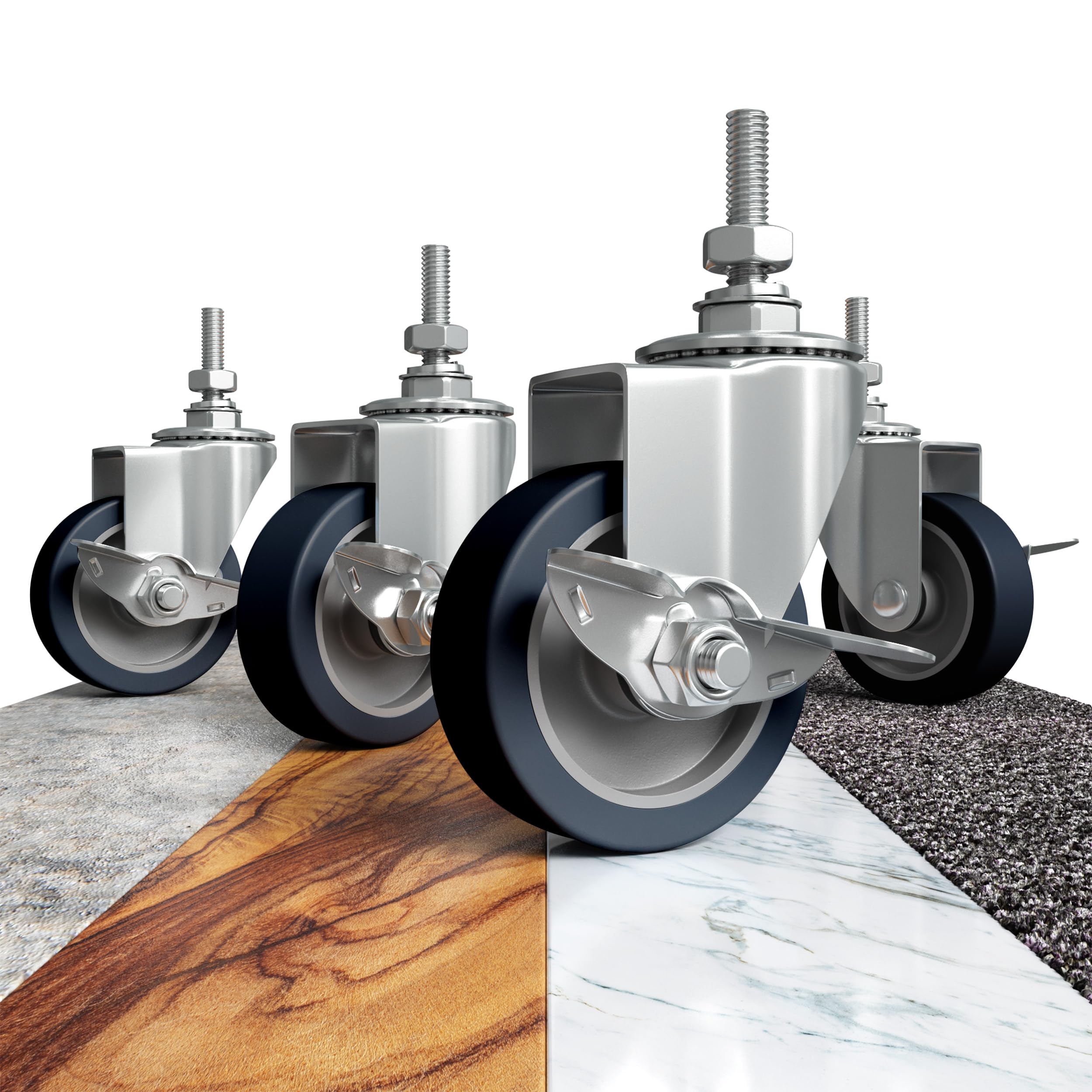 Caster Wheels, Casters Set of 4, Castor Wheels, Stem Casters, Castors ...