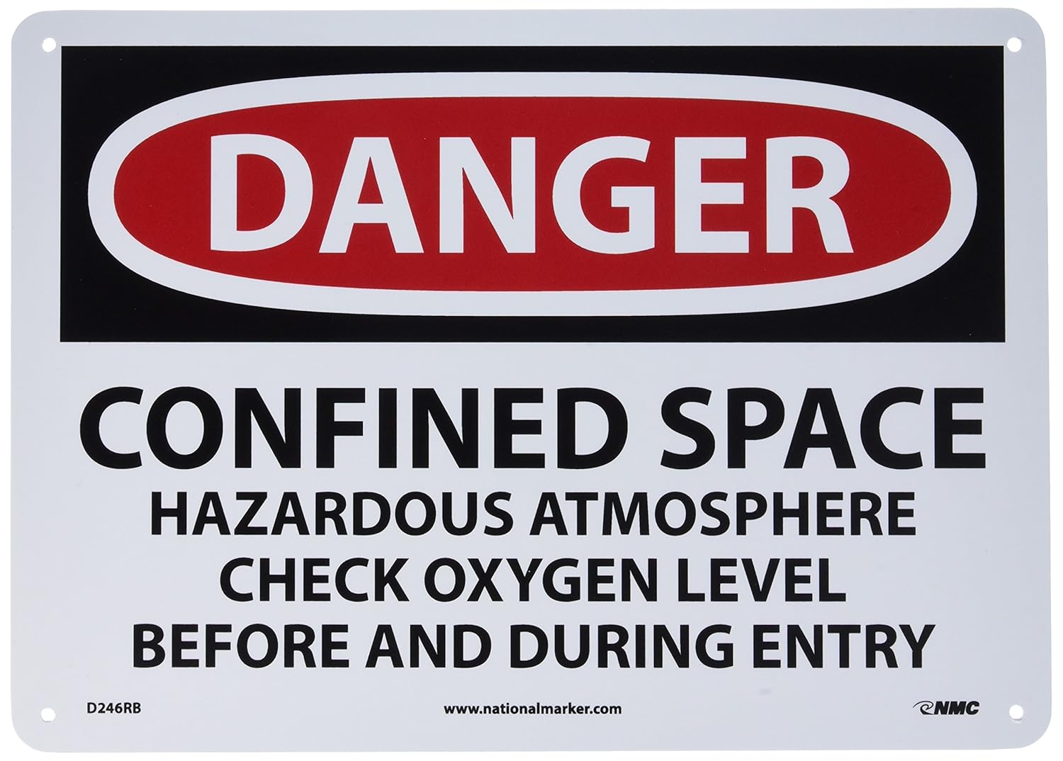 Confined Space Test Atmosphere Before Entry Danger Sign 10x14 OSHA Safe ...