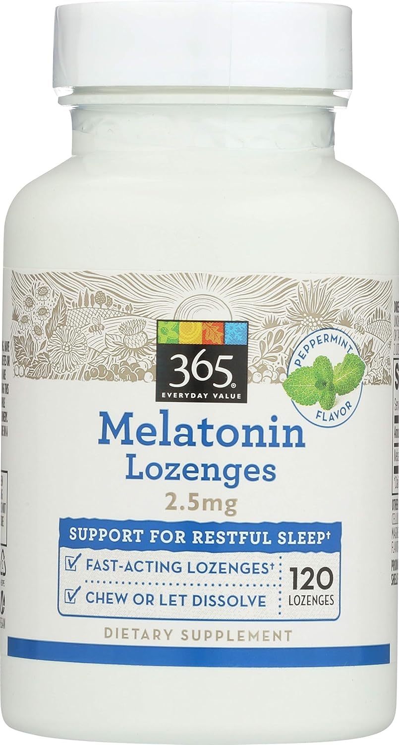 Amazon.com: 365 Everyday Value, Melatonin Lozenges 2.5mg, Peppermint ...