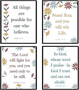 Amazon.com: Inspirational Quotes Wall Decor - Set of 4 Prints for ...