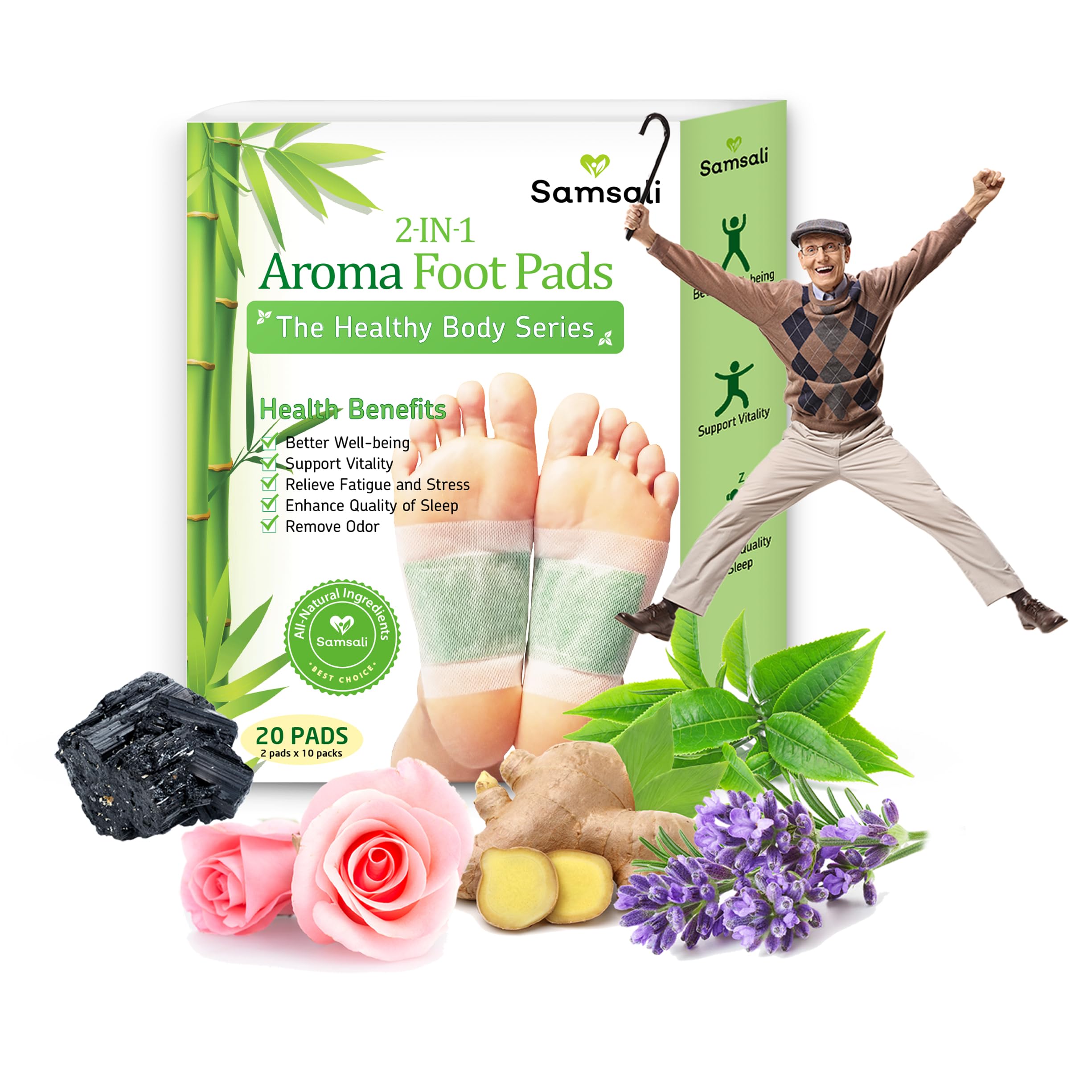 Mua Samsali Foot Pads, 20 Bamboo Foot Pads, Upgraded 2 in 1 Aroma Foot ...