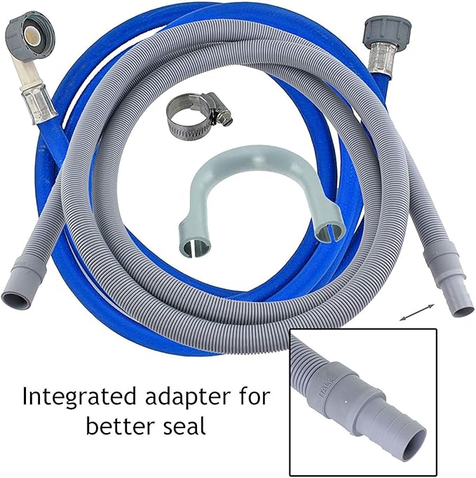 Universal Cold Water Fill Long 3.5m Inlet Pipe + 2.5m Drain Hose ...