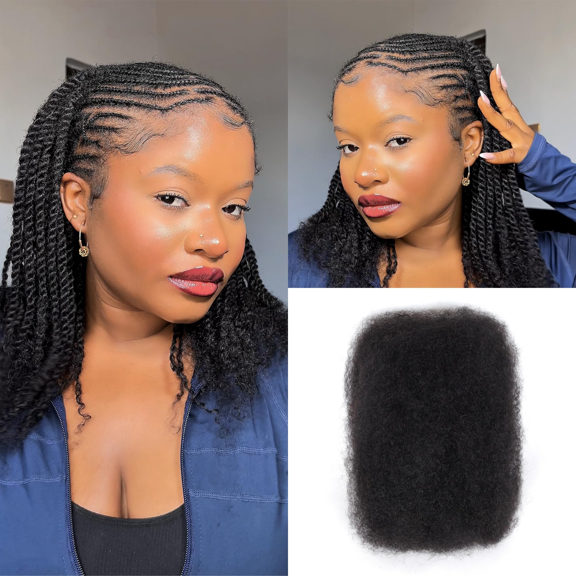 Afro Kinkys Bulk Human Hair -100% Real Human Hair for Mini Twist ...