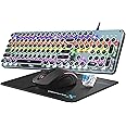 Amazon.com: Typewriter Mechanical Gaming Keyboard and Mouse, Metal ...