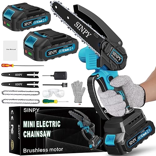 Brushless Mini Chainsaw Cordless 6 Inch, Handheld Electric Chainsaw ...