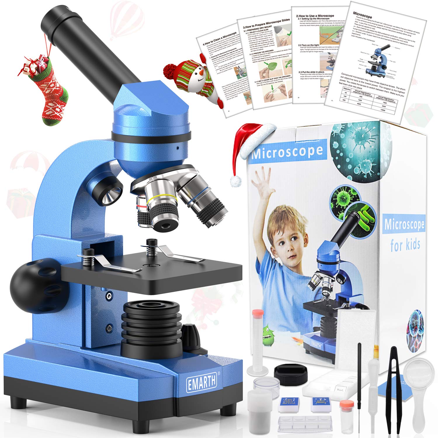 EMARTH Science Microscope for Kids Beginners Children Student, 40X ...