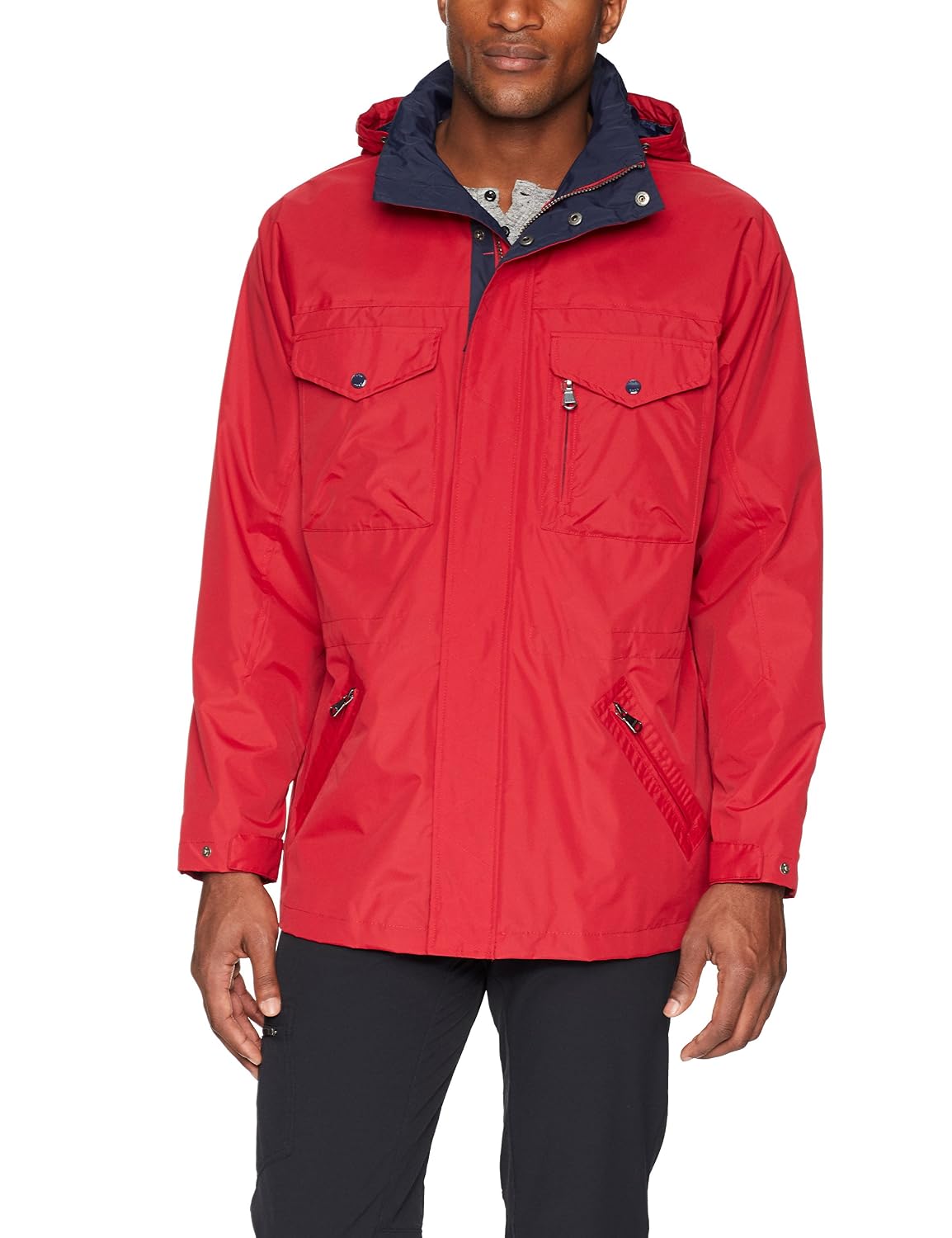 Buy IZOD Men's Rain and Wind Resistant Preformance Jacket with Hidden ...