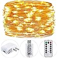 HSicily Fairy Lights Plug-in, 33ft 100 LED Twinkle String Lights with ...