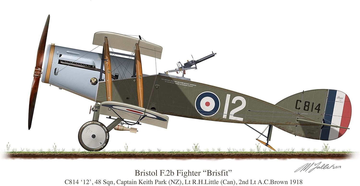Bristol F2B Vintage British fighter Aircraft biplane 1917 Profile ...