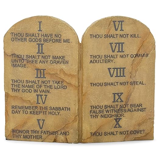 Ten Commandments Resin Stone 11 x 9 Wall or Tabletop Plaque: Amazon.in ...
