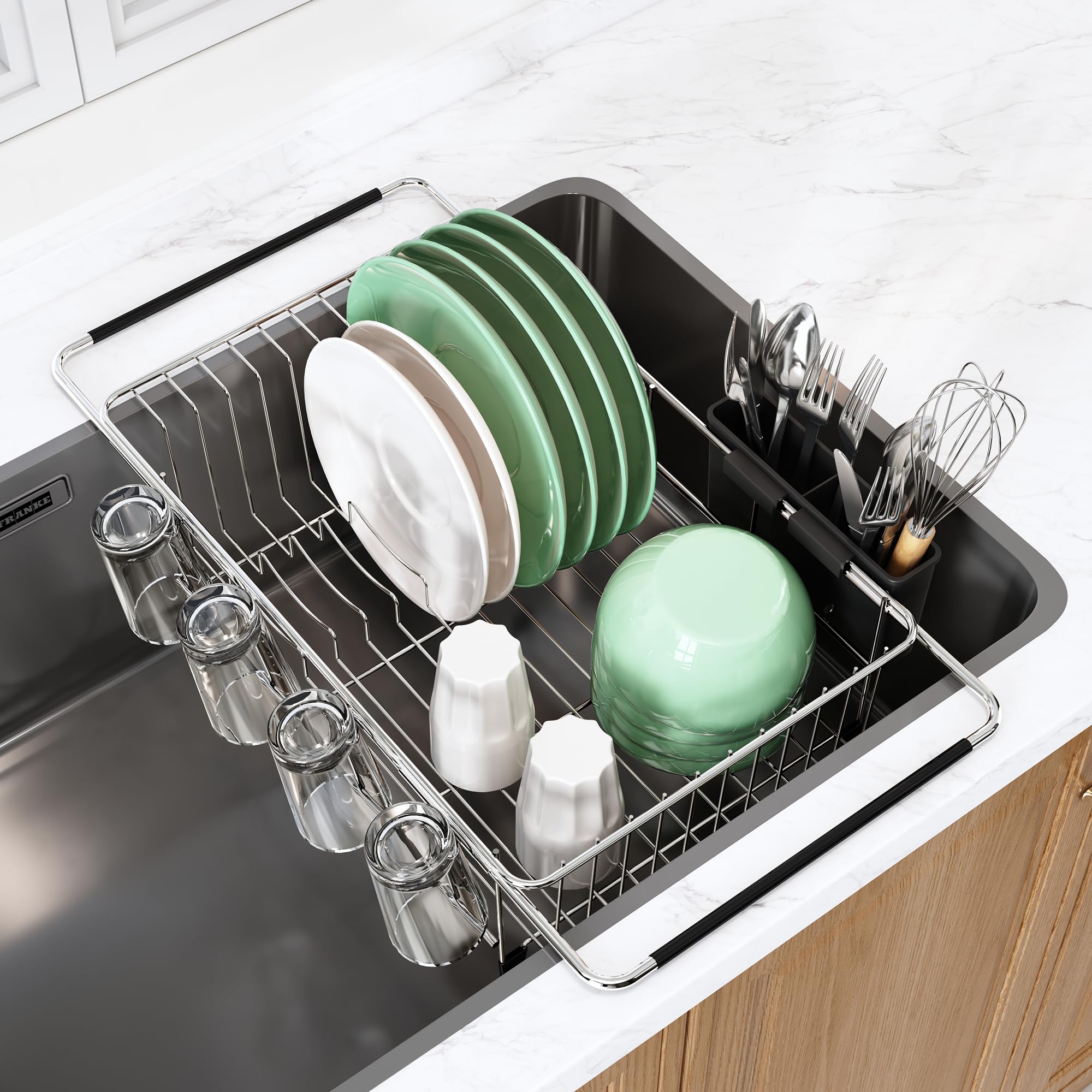 MAJALiS Dish Drying Rack in Sink - Small Dish Drainers for Kitchen Sink ...