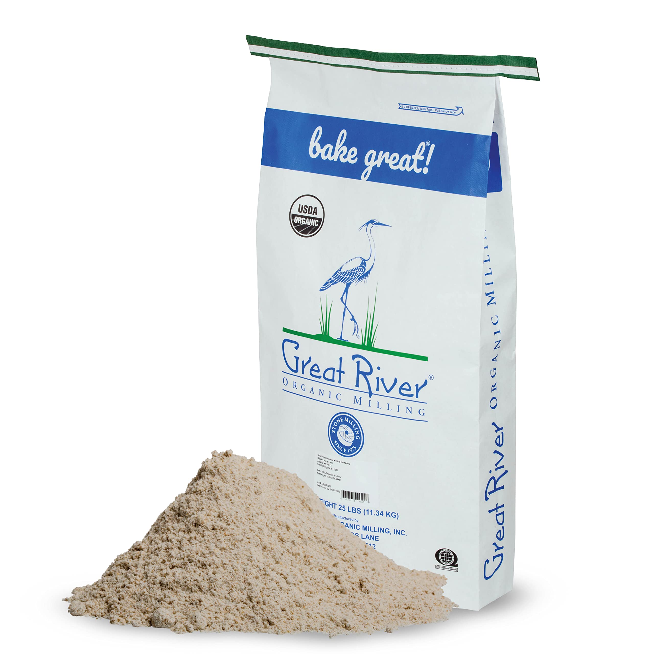 Great River Milling Organic Dark Rye Flour Whole Grain Rye Flour for ...