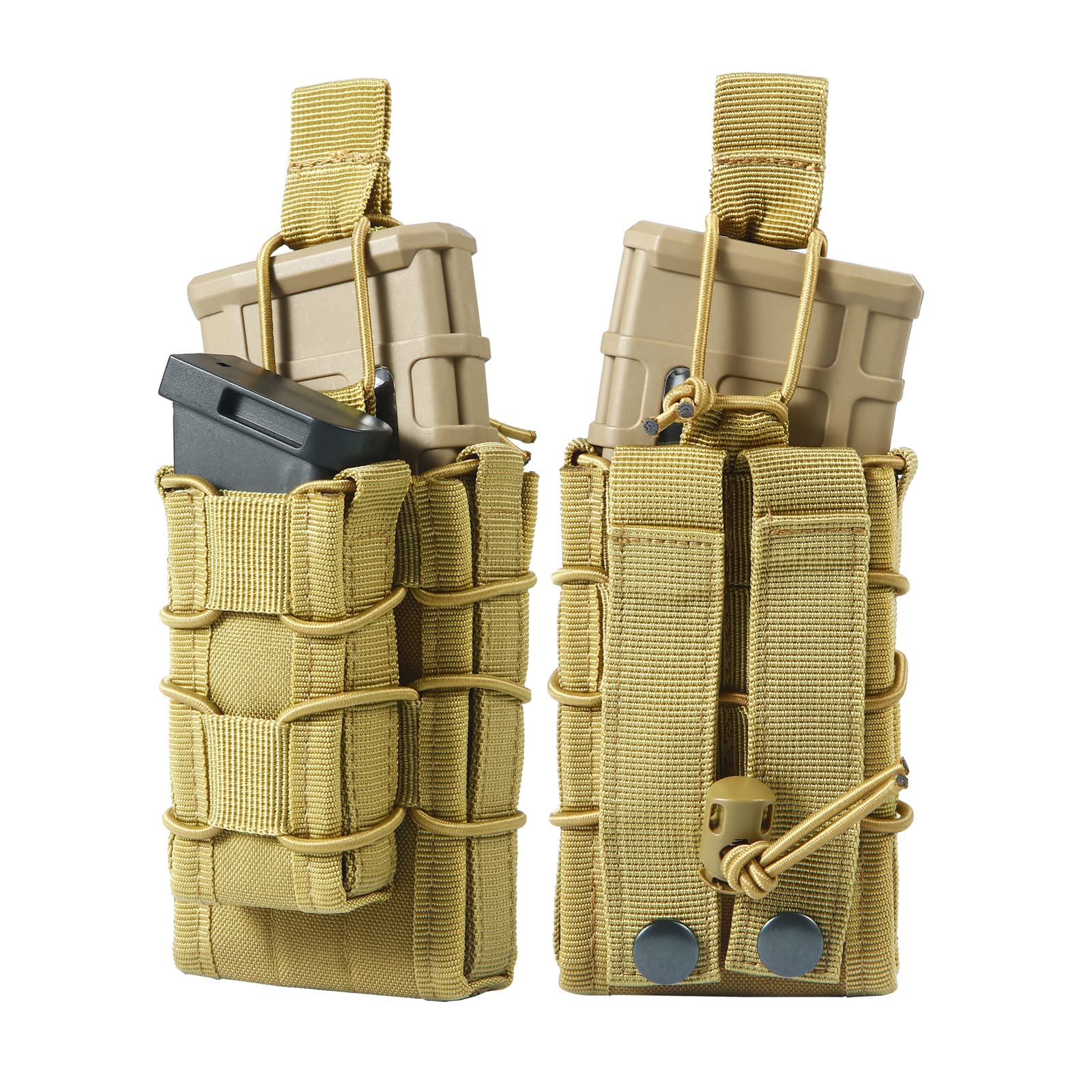 2 Packs Double Molle Mag Pouch 9mm/.40 Pistol Magazine Pouch and 5.56mm ...
