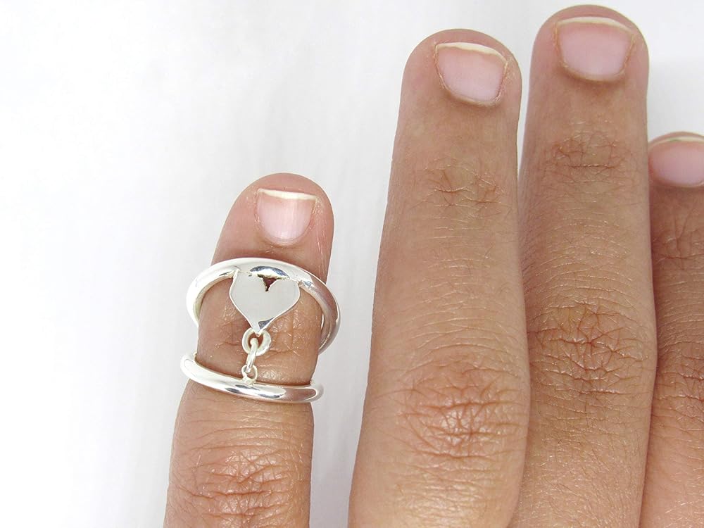 Amazon.com: Heart Adjustable Silver Splint Ring for PIP or DIP Joint ...