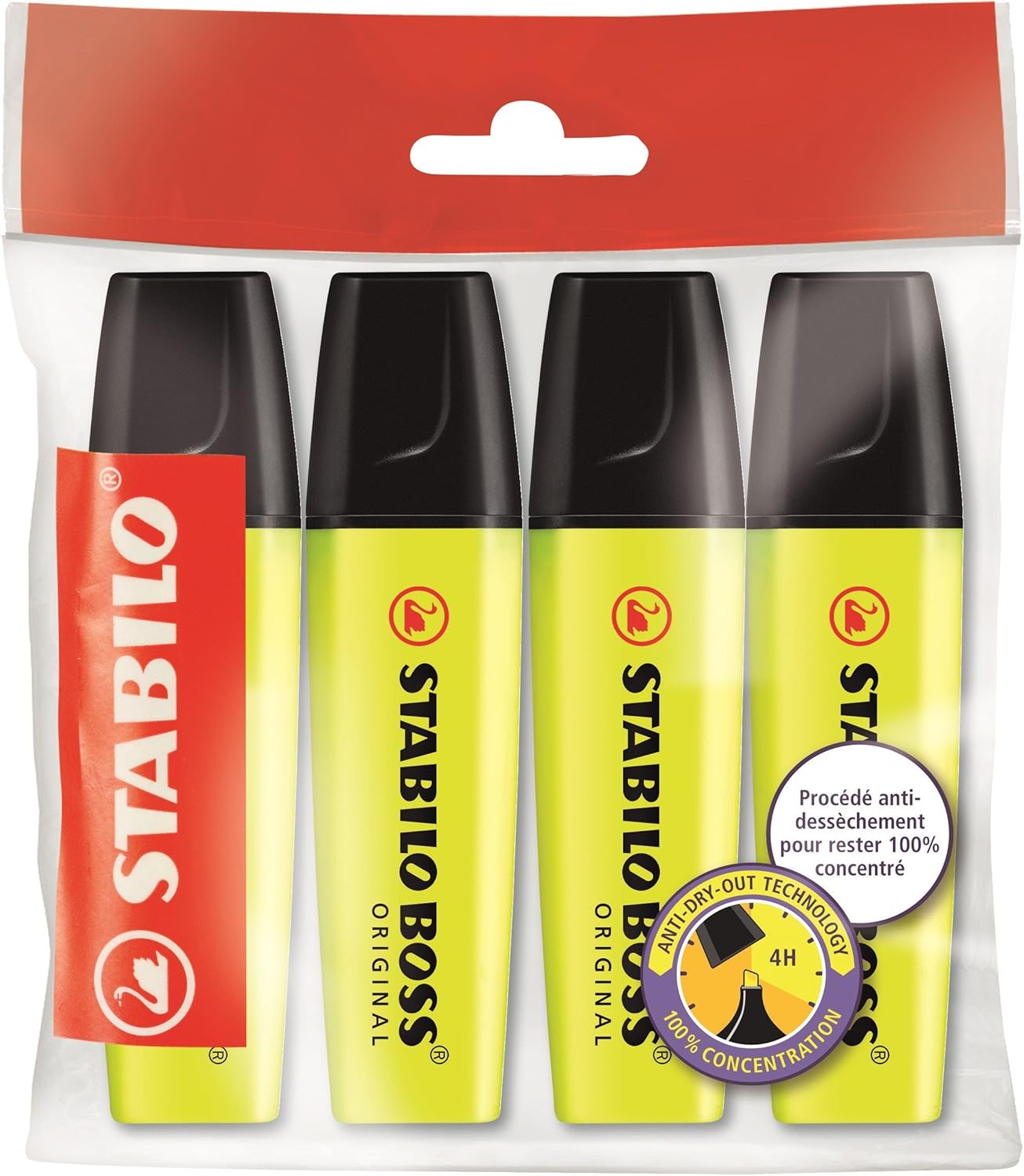 STABILO BOSS ORIGINAL Textmarker 4 Stück – gelb: Amazon.de: Bürobedarf ...