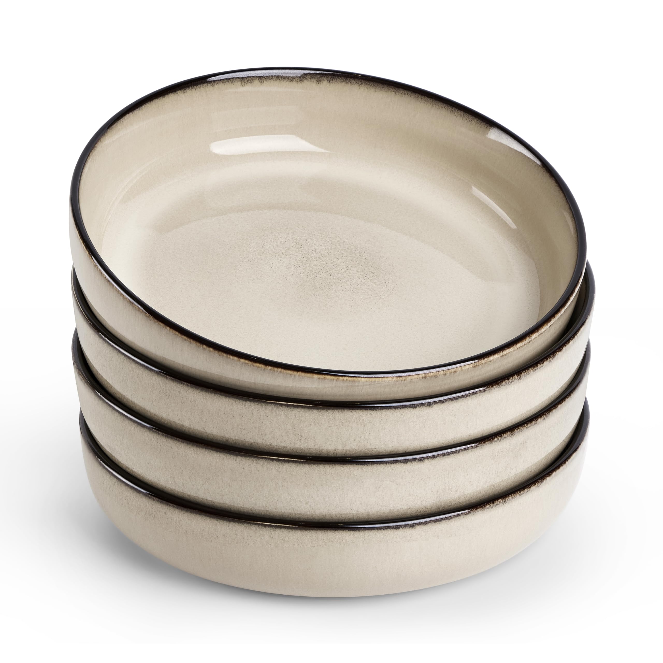 E-far Pasta Bowls Set of 4, 35oz Large Salad Bowls for Serving, Wide ...