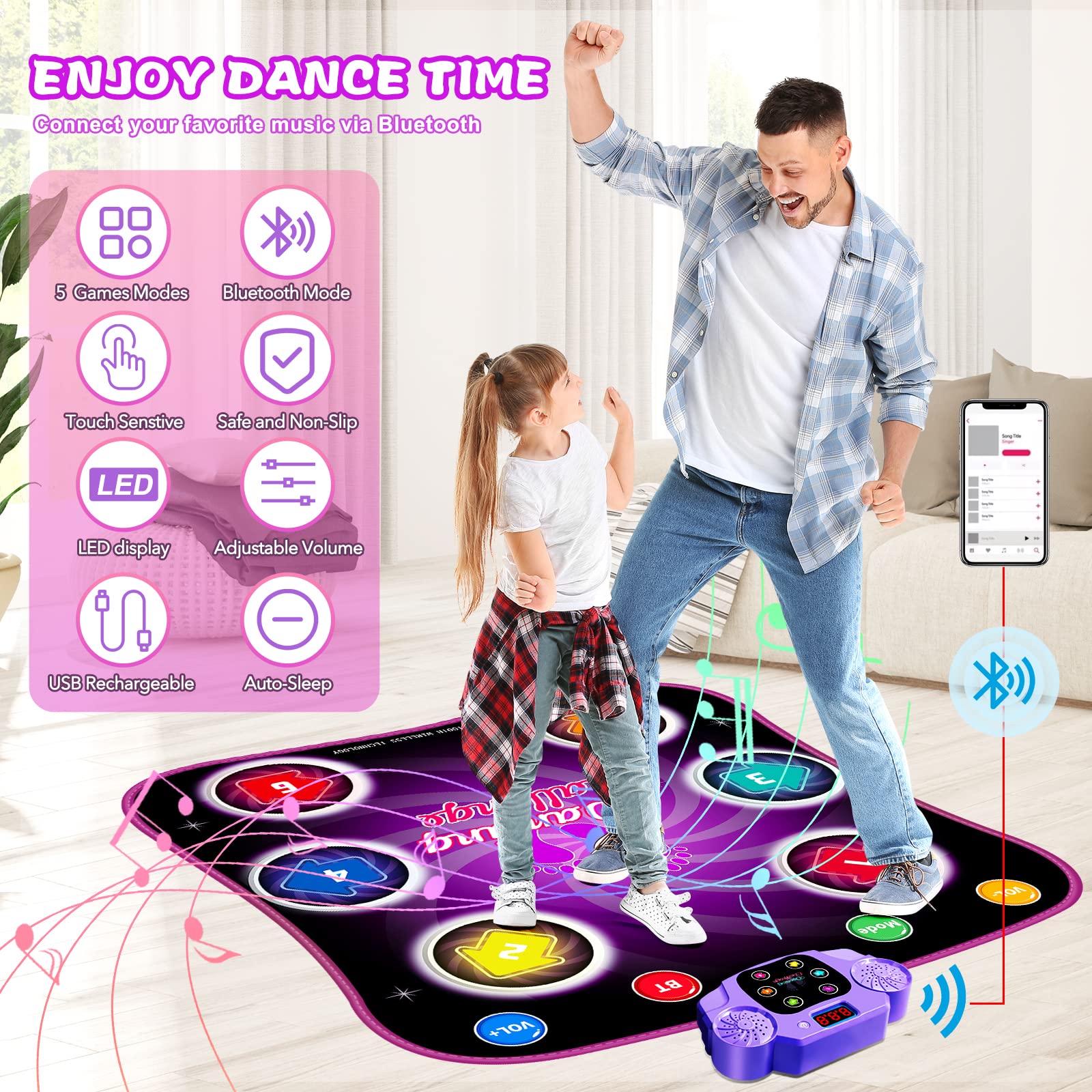 Mua Dance Mat Toys for 3-12 Year Old Kids, Light Up Electronic Dance ...