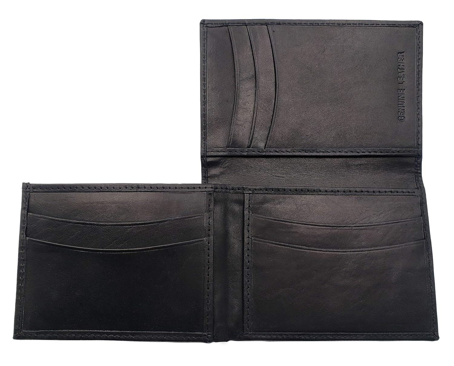 Buy Men's Genuine Leather Unique L Shape Bifold Wallet Black by Ag ...