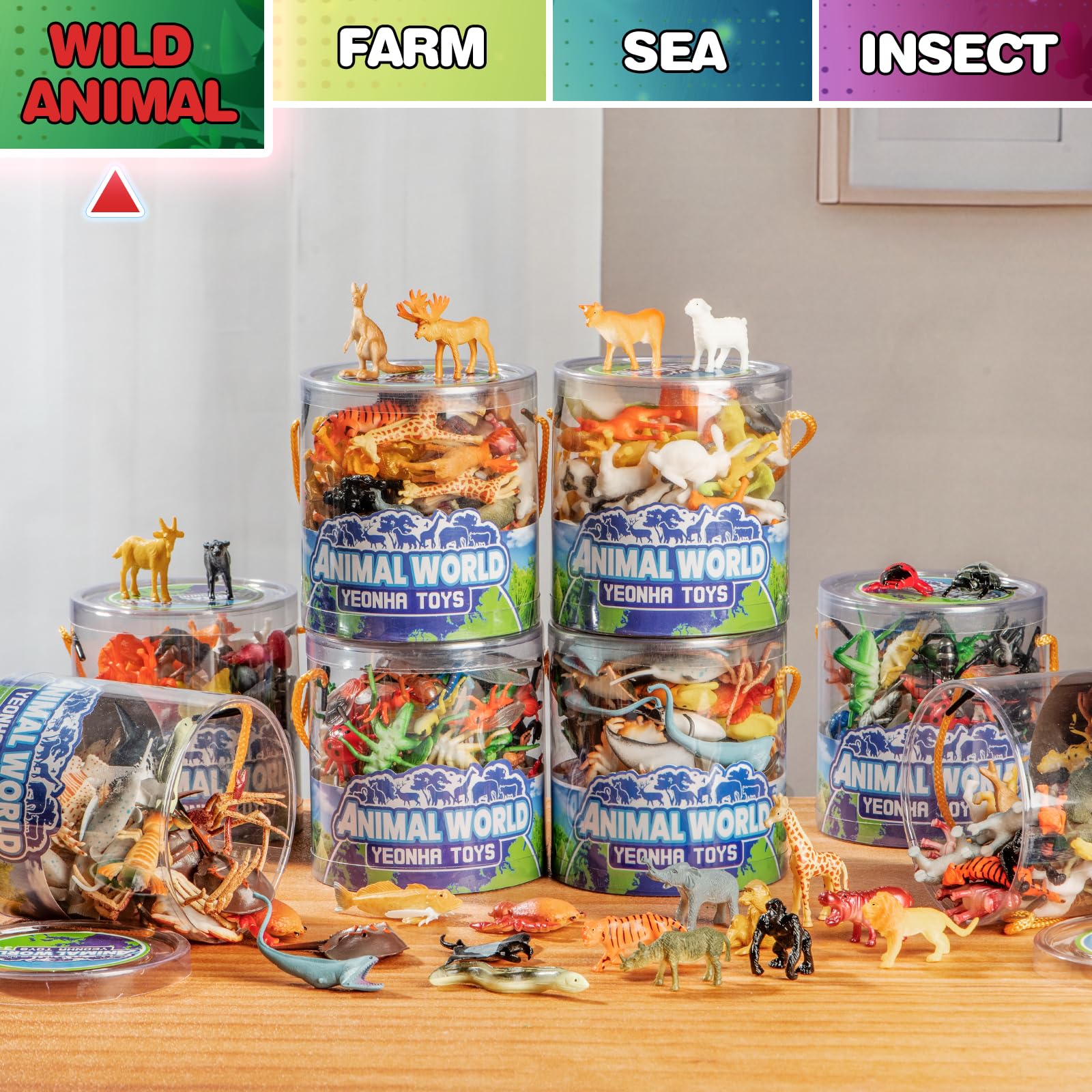 Mua 60 Piece Mini Zoo Animal Toy With Gift Box, Realistic Small Plastic ...