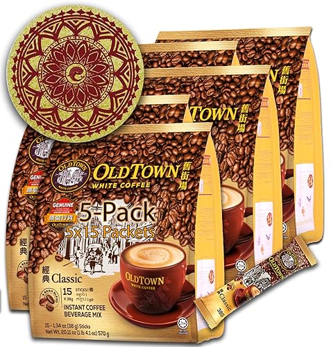 (5-Pack - Classic) OLD TOWN (3 in 1) Classic White Coffee Asian Instant ...